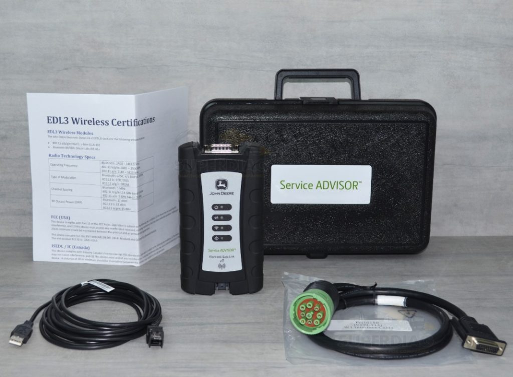 INTERFAZ JOHN DEERE SERVICE ADVISOR EDL V3 CON ADAPTADORES – Superdiag